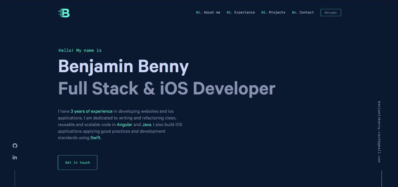 Benjamin Benny | Full Stack & iOS Developer
